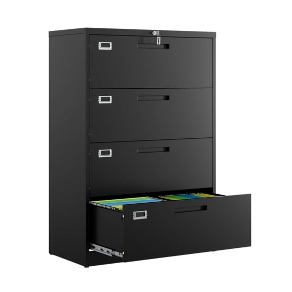 3 Drawer Lateral File Cabinet with Lock,White Lateral Filing Cabinet ...