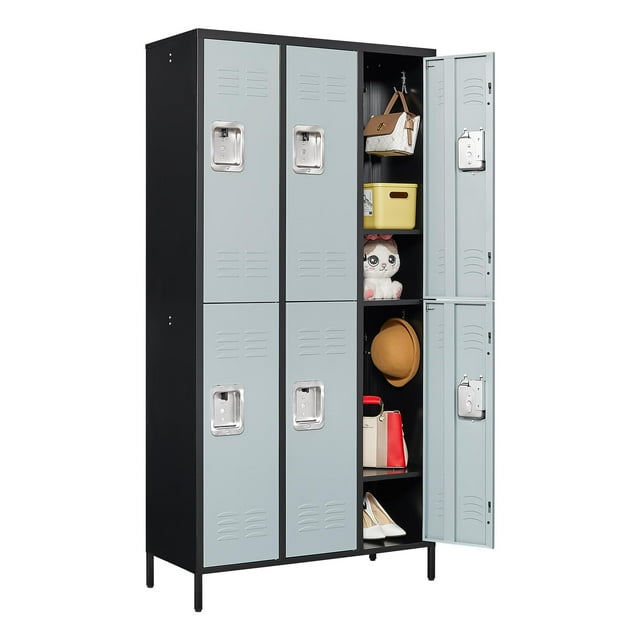 Fesbos 6 Doors Metal Locker, Steel Storage Cabinet for Staff, Gym ...