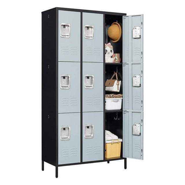 Fesbos Metal Locker for Employees, Home, School or Dorm, 9-Door Storage ...