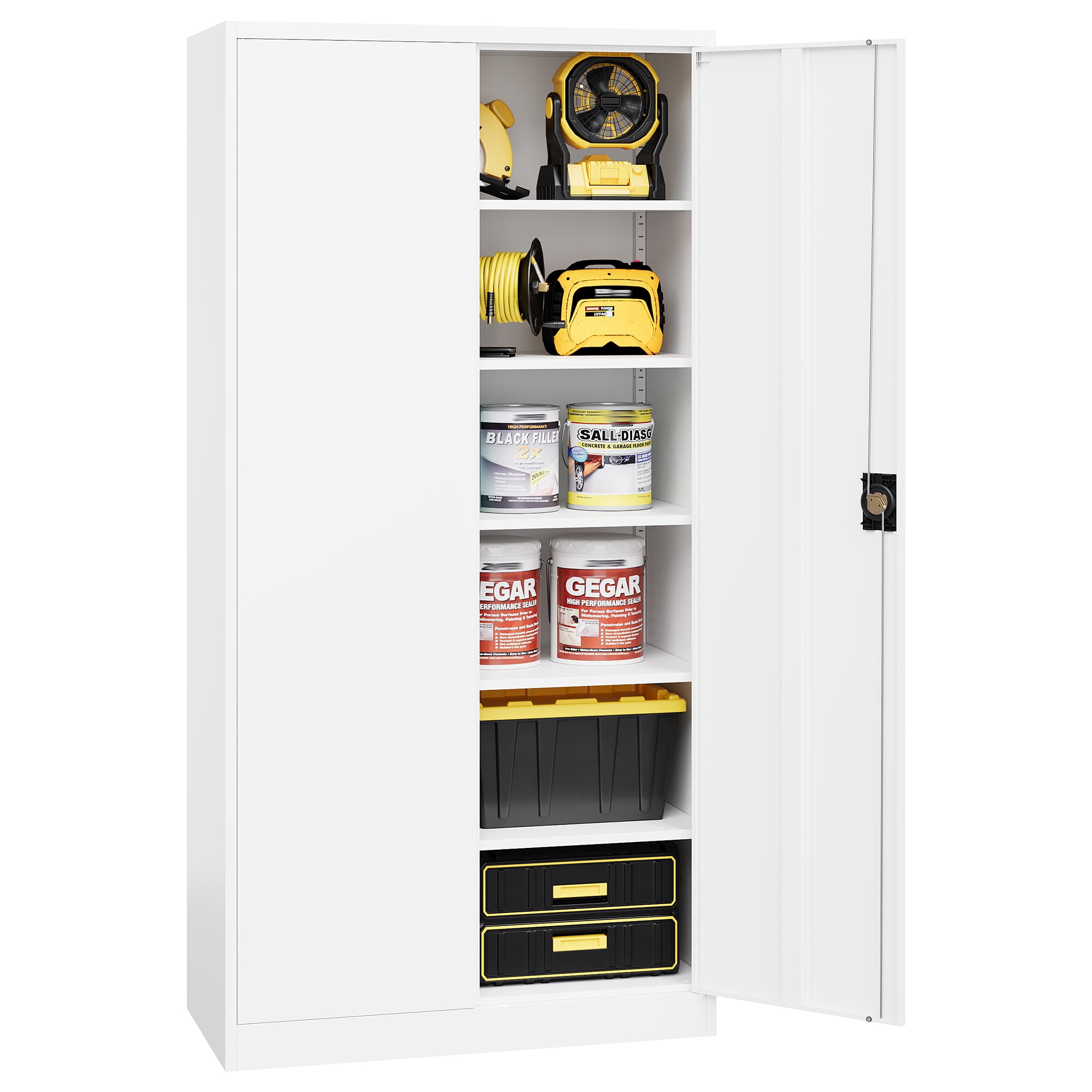 "Fesbos Heavy Duty Steel Utility Storage Cabinet, 71"" H, Lockable with ...