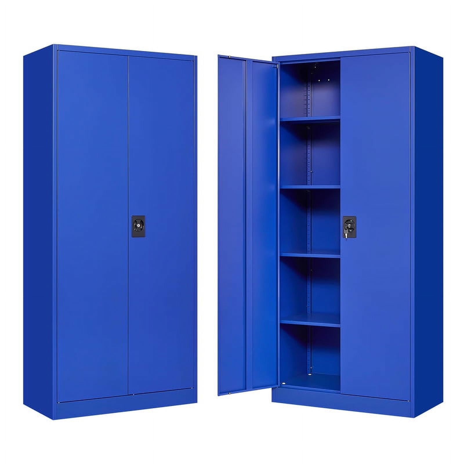 Fesbos Large Utility Metal Storage Cabinet, Lockable Steel Cupboard ...