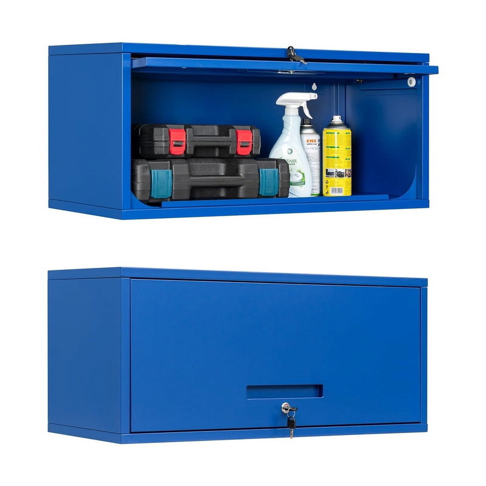 Fesbos Metal Garage Wall Cabinet Lockable Wall Mount Garage Cabinet ...
