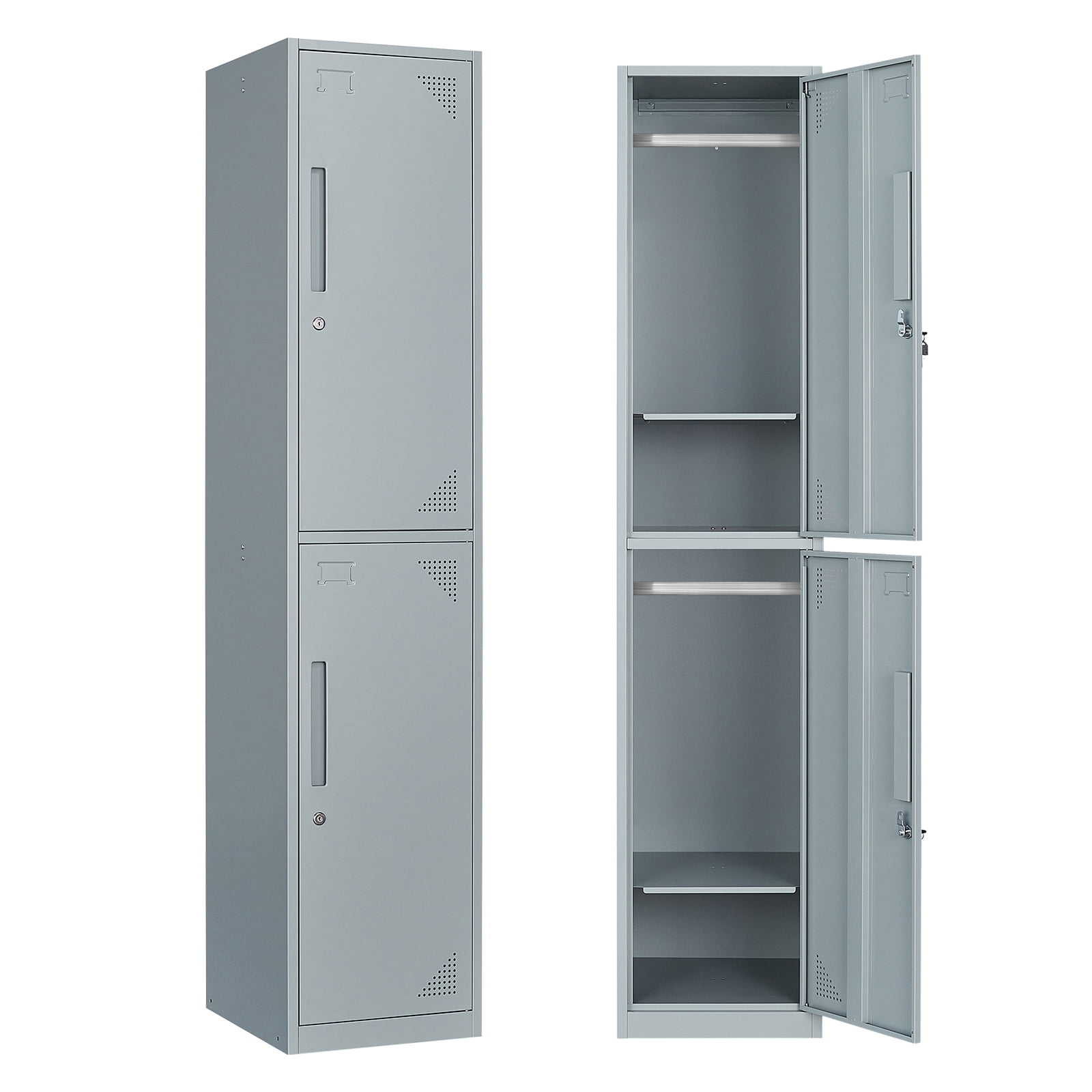 "Fesbos Metal Locker, 2 Lockable Door, 71"" Tall Steel Storage Cabinet ...