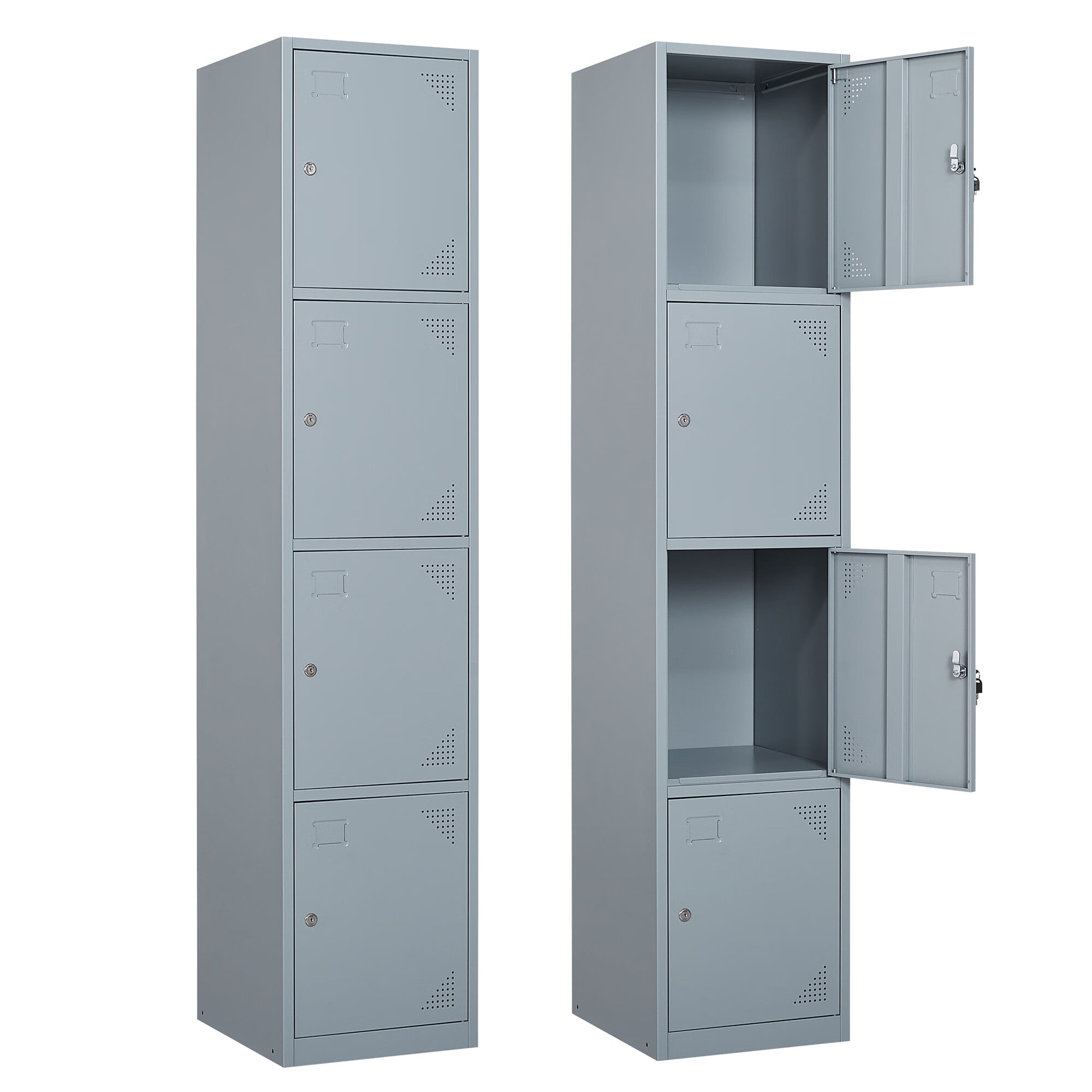 Fesbos Metal Locker 4 Lockable Door,71" Tall Steel Storage Cabinet for ...