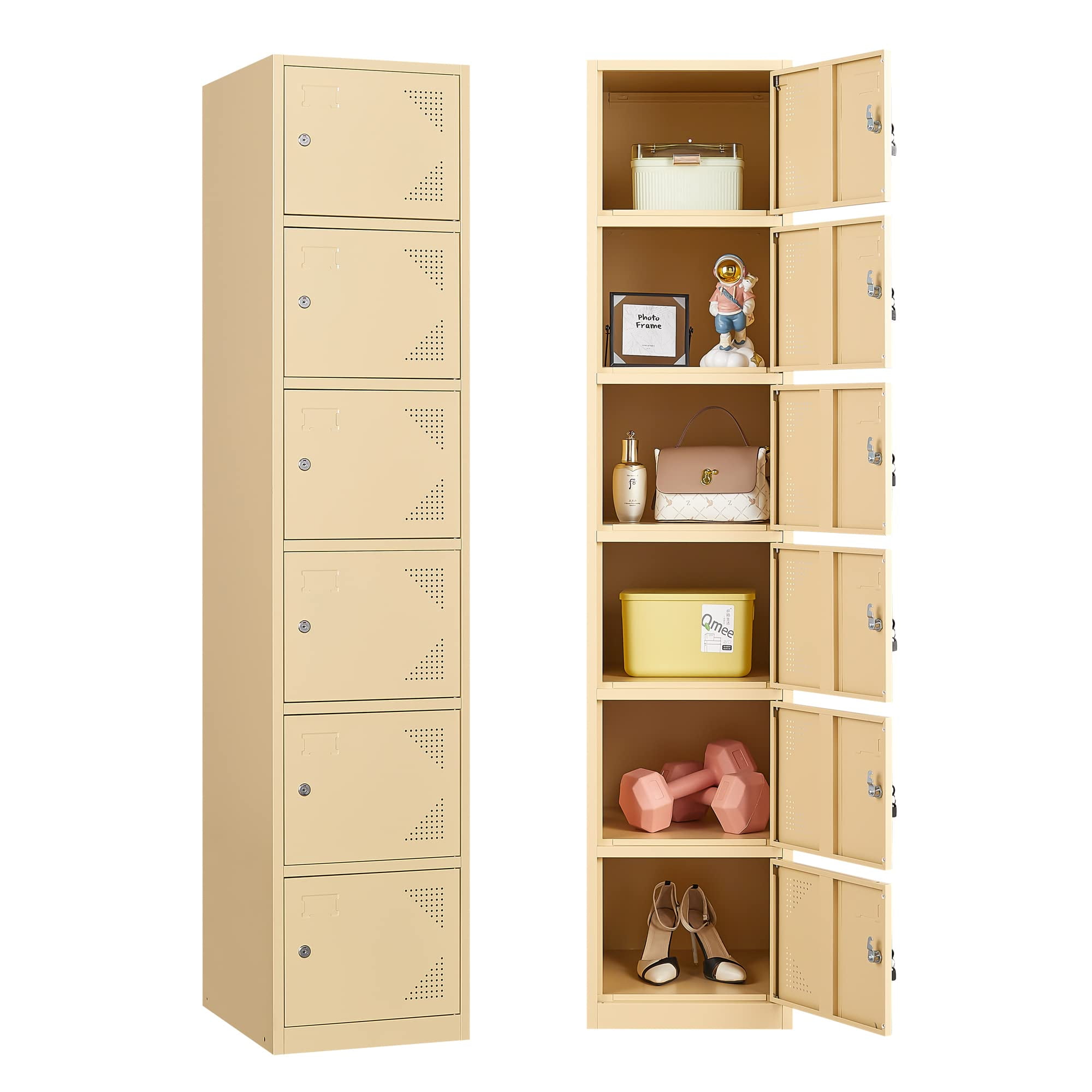 Fesbos Metal Locker Steel Storage Cabinet with 6 Doors for Office ...