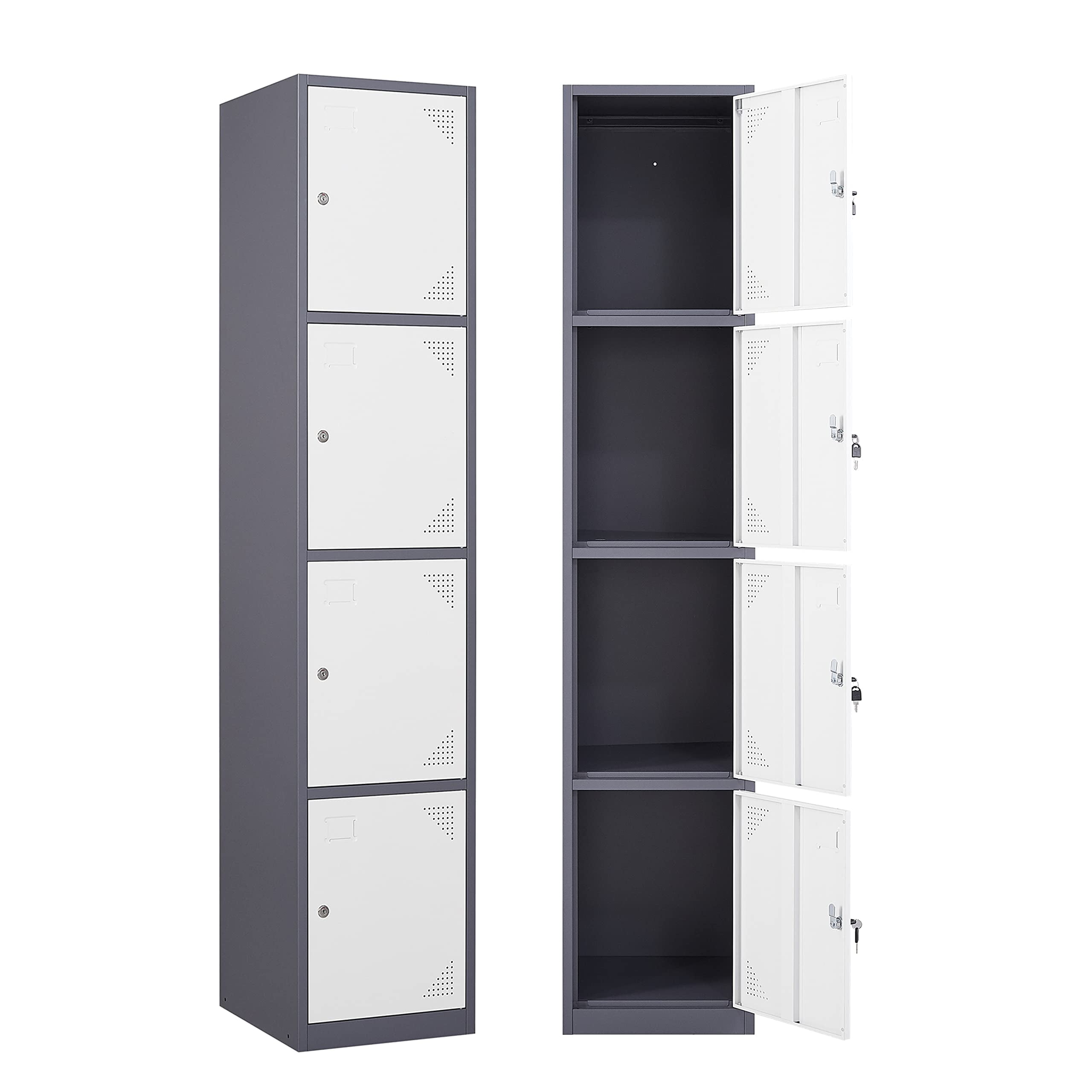 "Fesbos 71"" Four Tier Metal Locker, High Security Storage Cabinet for ...