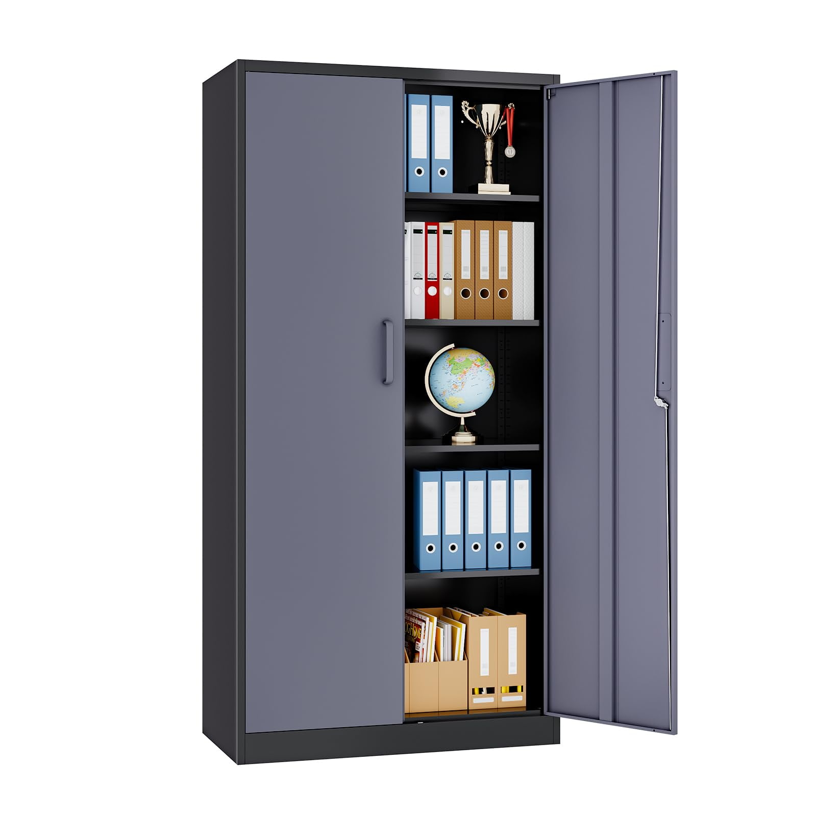 Fesbos Metal Storage Cabinet with Lock,Tall White File Cabinet with 2 ...