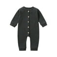 Fesfesfes Baby Boys Girls Solid Color Long Sleeve Romper Outfits Set ...