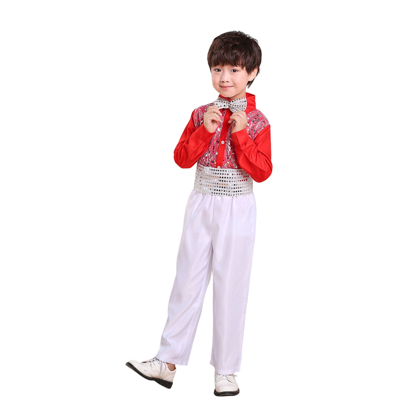 Fesfesfes Boys Carnival Glitter 2 Piece Set Long Sleeve Performance ...
