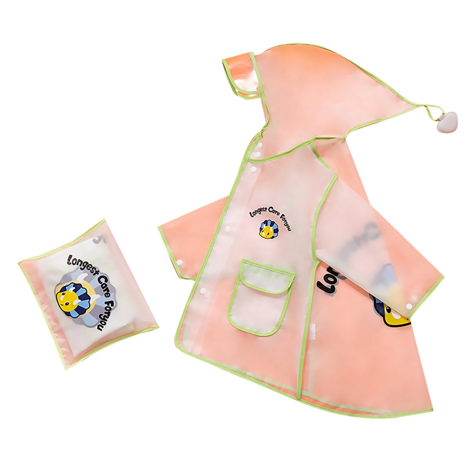 Fesfesfes Children Transparent Cute Printed Raincoat Wearable ...
