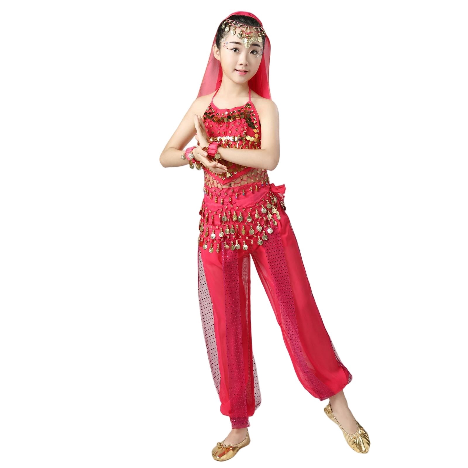 Fesfesfes Childrens Sleeveless Dance Clothes Set Girls Dance Outfit ...