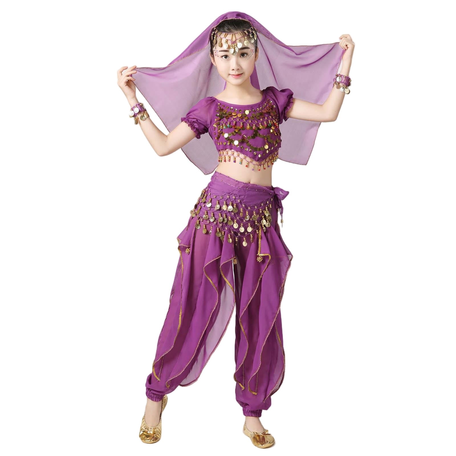 Fesfesfes Childrens Sleeveless Dance Clothes Set Girls Dance Outfit ...