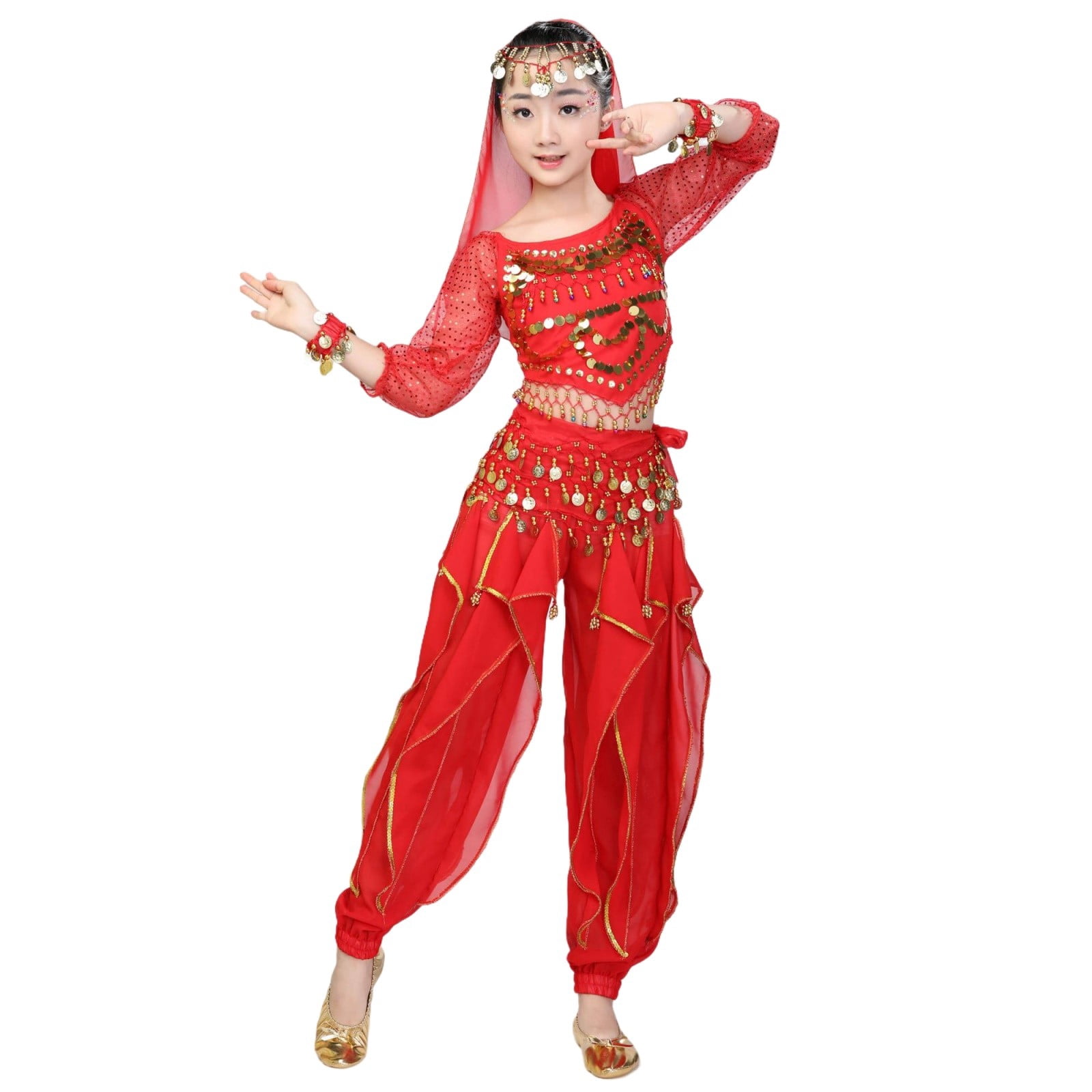 Fesfesfes Childrens Sleeveless Dance Clothes Set Girls Dance Outfit ...