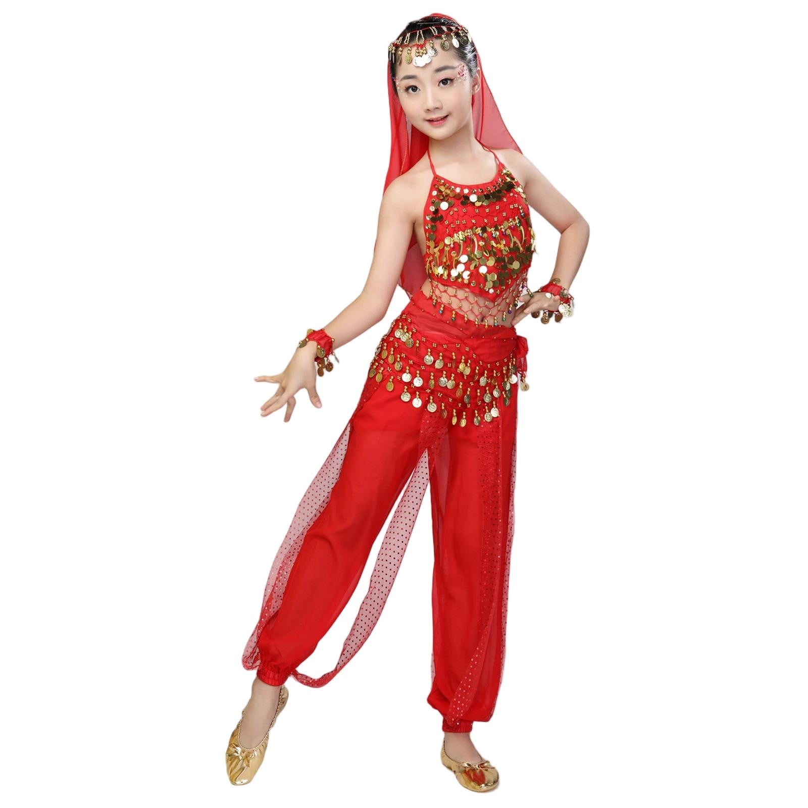 Fesfesfes Childrens Sleeveless Dance Clothes Set Girls Dance Outfit ...