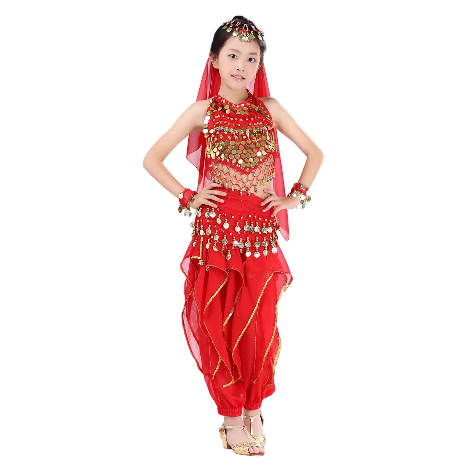 Fesfesfes Childrens Sleeveless Dance Clothes Set Girls Dance Outfit ...