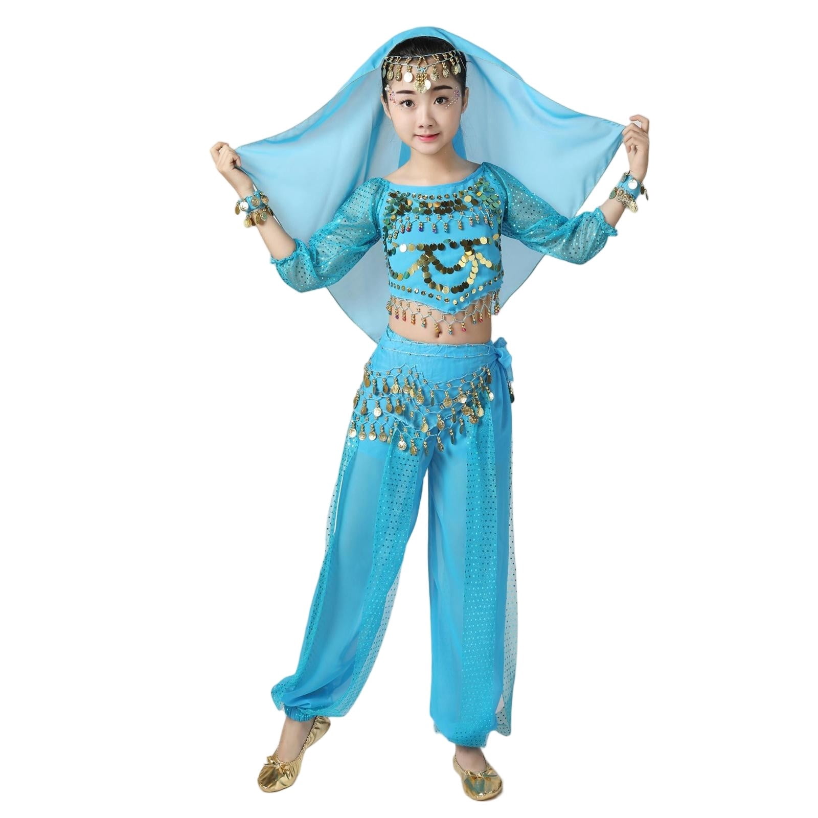 Fesfesfes Childrens Sleeveless Dance Clothes Set Girls Dance Outfit ...