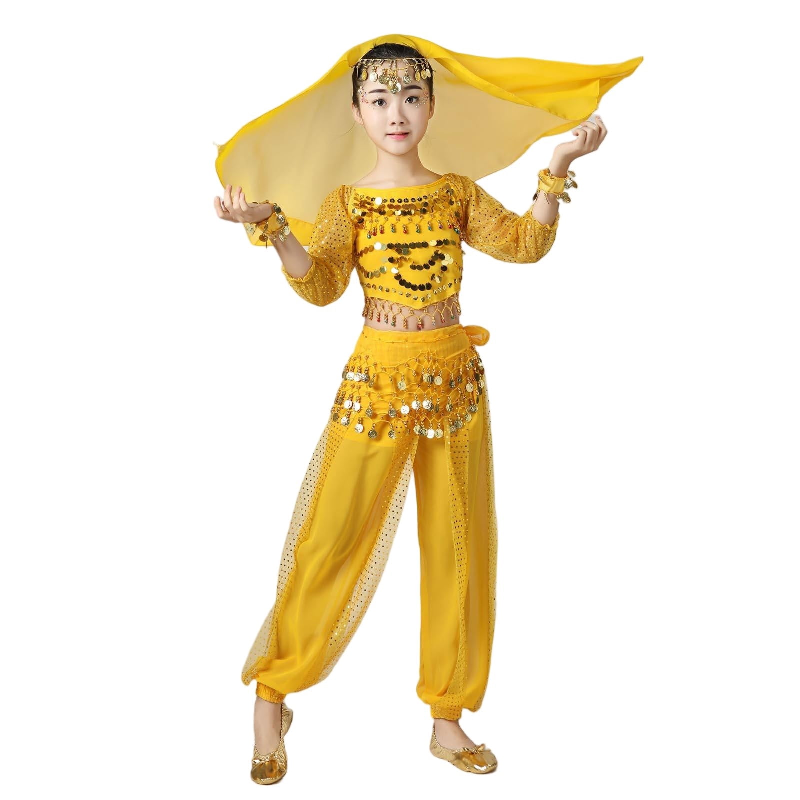 Fesfesfes Childrens Sleeveless Dance Clothes Set Girls Dance Outfit ...