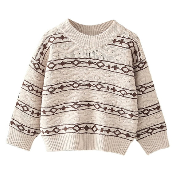 Fesfesfes Childrens Striped Pullover Sweater Long Sleeve Knit Top ...