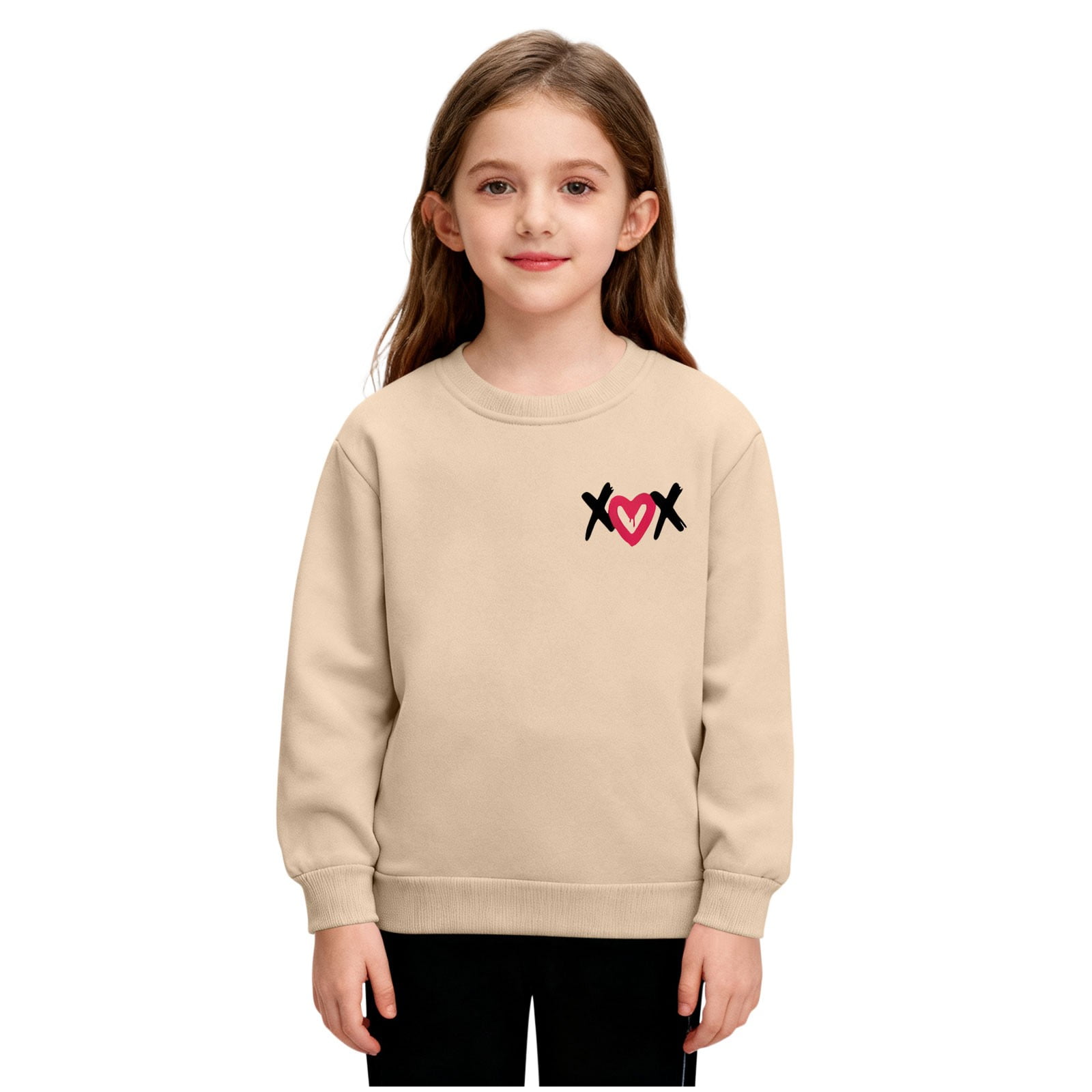 Fesfesfes Childrens Valentine's Day Printed Long Sleeve Top Casual ...