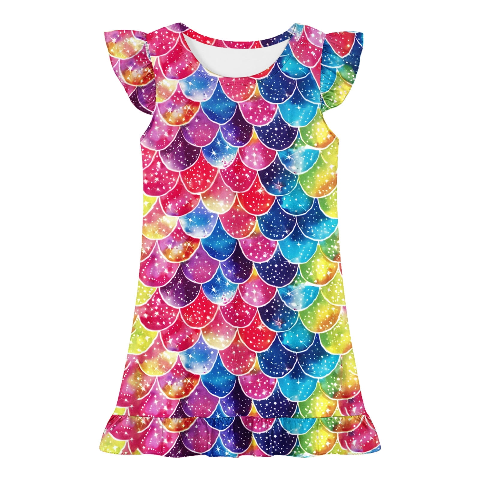 Fesfesfes Summer Girls Soft Dresses Kids Dress Summer Clothes Ruffle ...