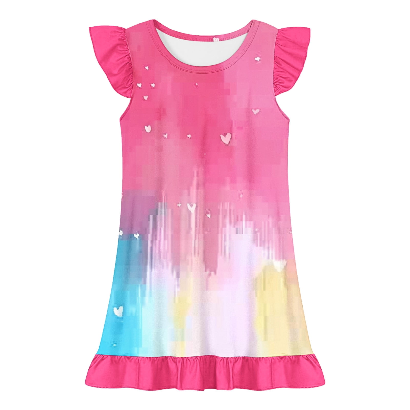 Fesfesfes Summer Girls Soft Dresses Kids Dress Summer Clothes Ruffle ...