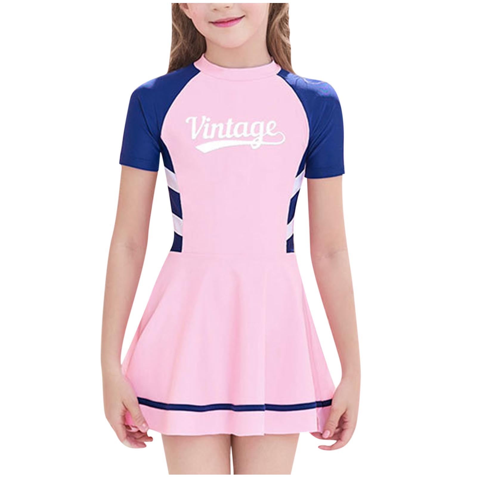 Fesfesfes Clearance Girls 1 Piece Swimsuits Hawaiian Skirted Bathing ...