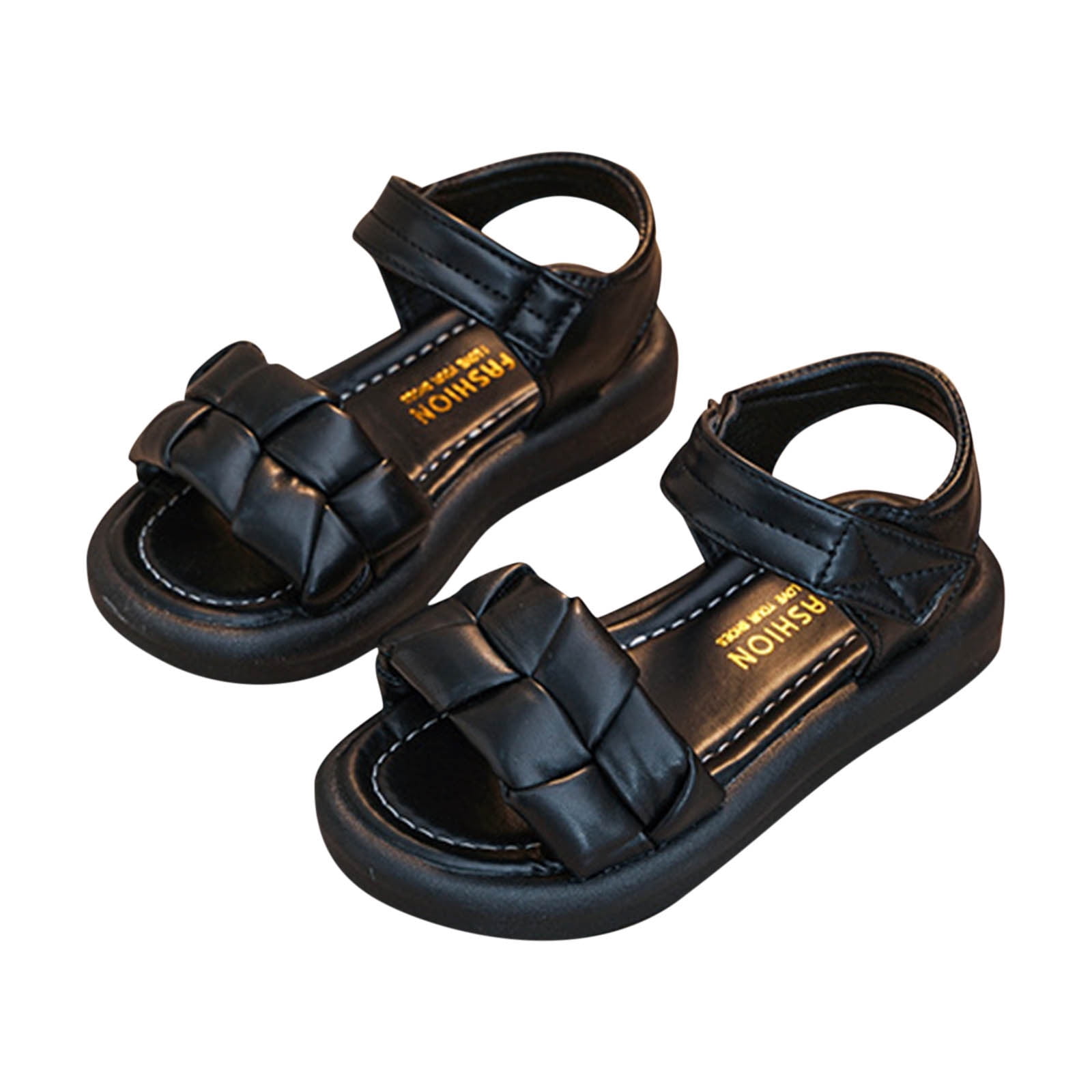 Fesfesfes Girls' Sandals Open Toe Summer Shoes Cute Flat Strappy ...