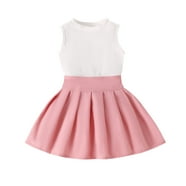 Chloé girls 2pc Top & Skirt Set, 02A, Beige - Walmart.com