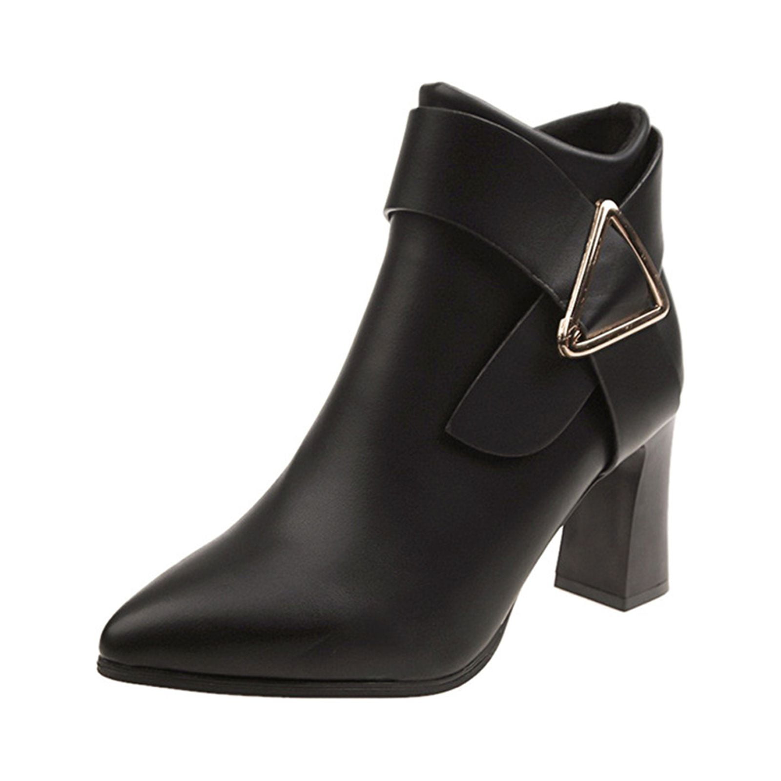 Fesfesfes Fashion Short Boots Women's Faux-Leather Fashion Lace Shoes ...