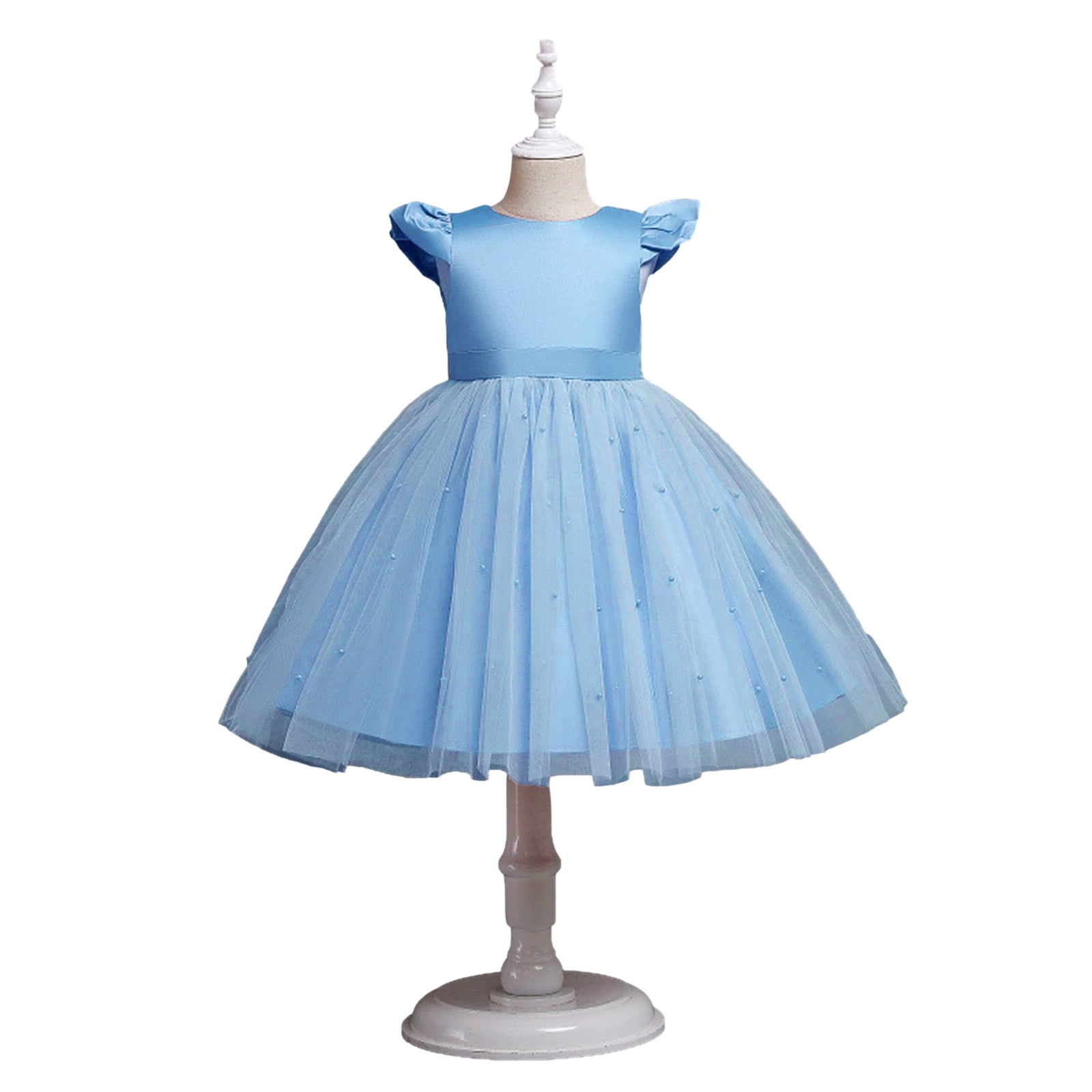 Fesfesfes Girls Baby Princess Dress Long Skirt Solid Tulle Dress Puffer ...