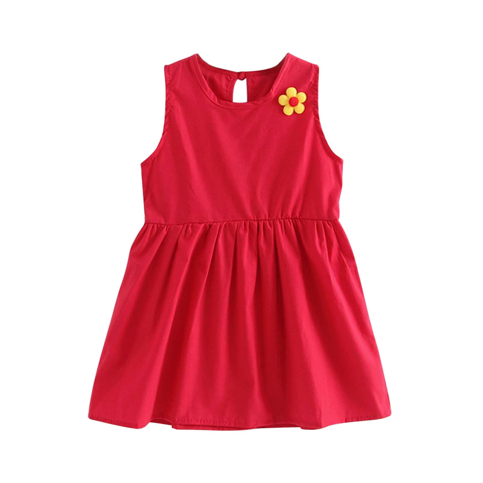 Fesfesfes Girls Spring Dress Toddler Baby Girls Sleeveless Dress Tank ...