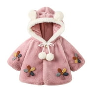 Baby Girl Fur Winter Coat Cute Warm Jacket Fuzzy Cape Cloak Overcoat ...