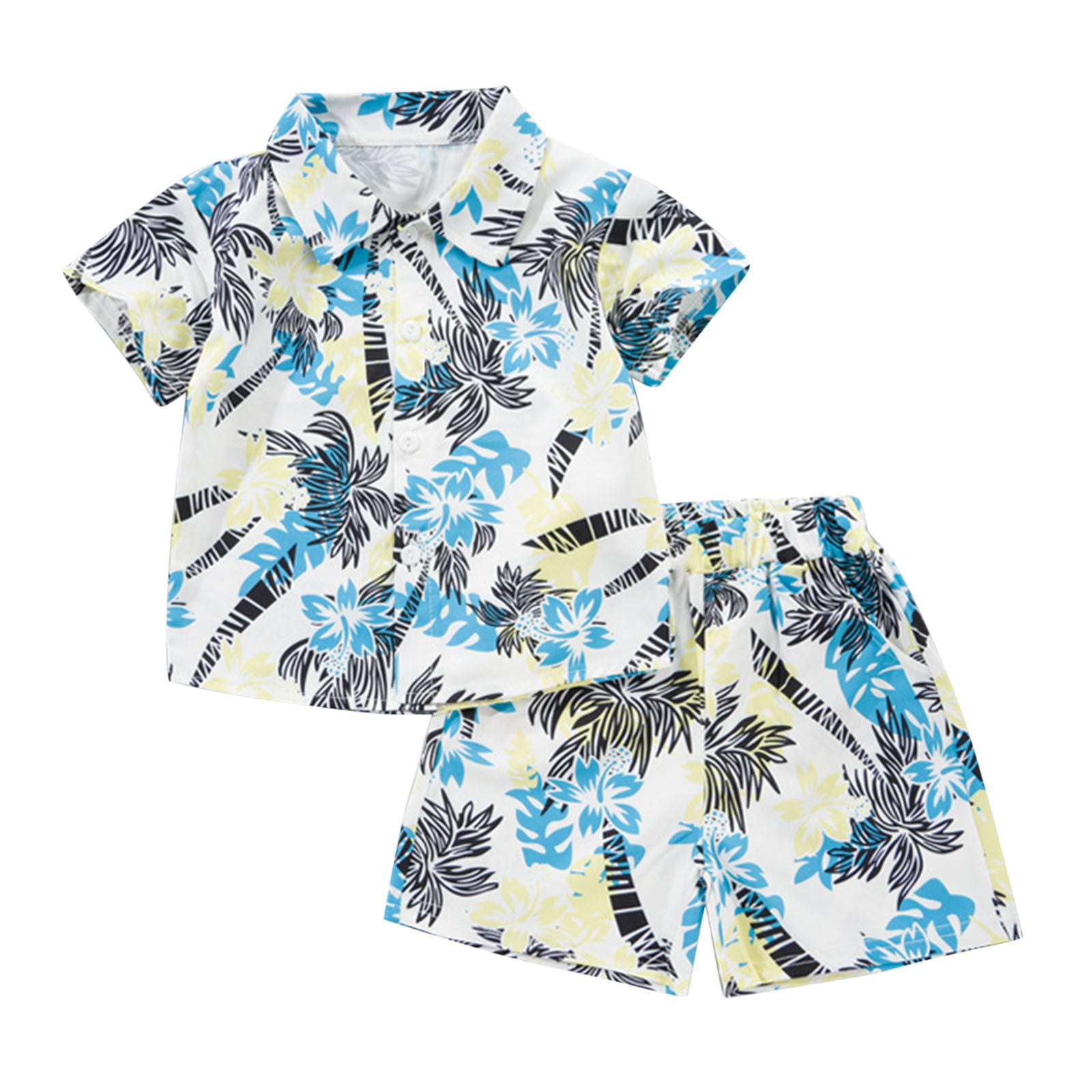 Fesfesfes Kids Sets Short Sleeve Shirts Shorts Sets Graphic Thin Blouse ...