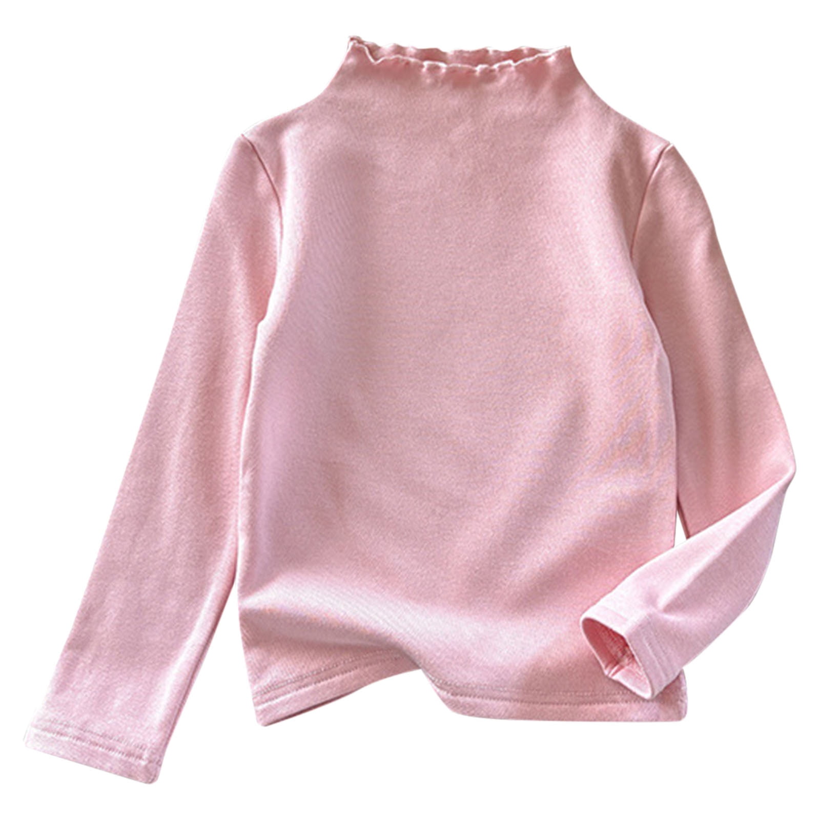 Fesfesfes Kids Solid Color Rose Embroidery Blouse Long Sleeve Round ...