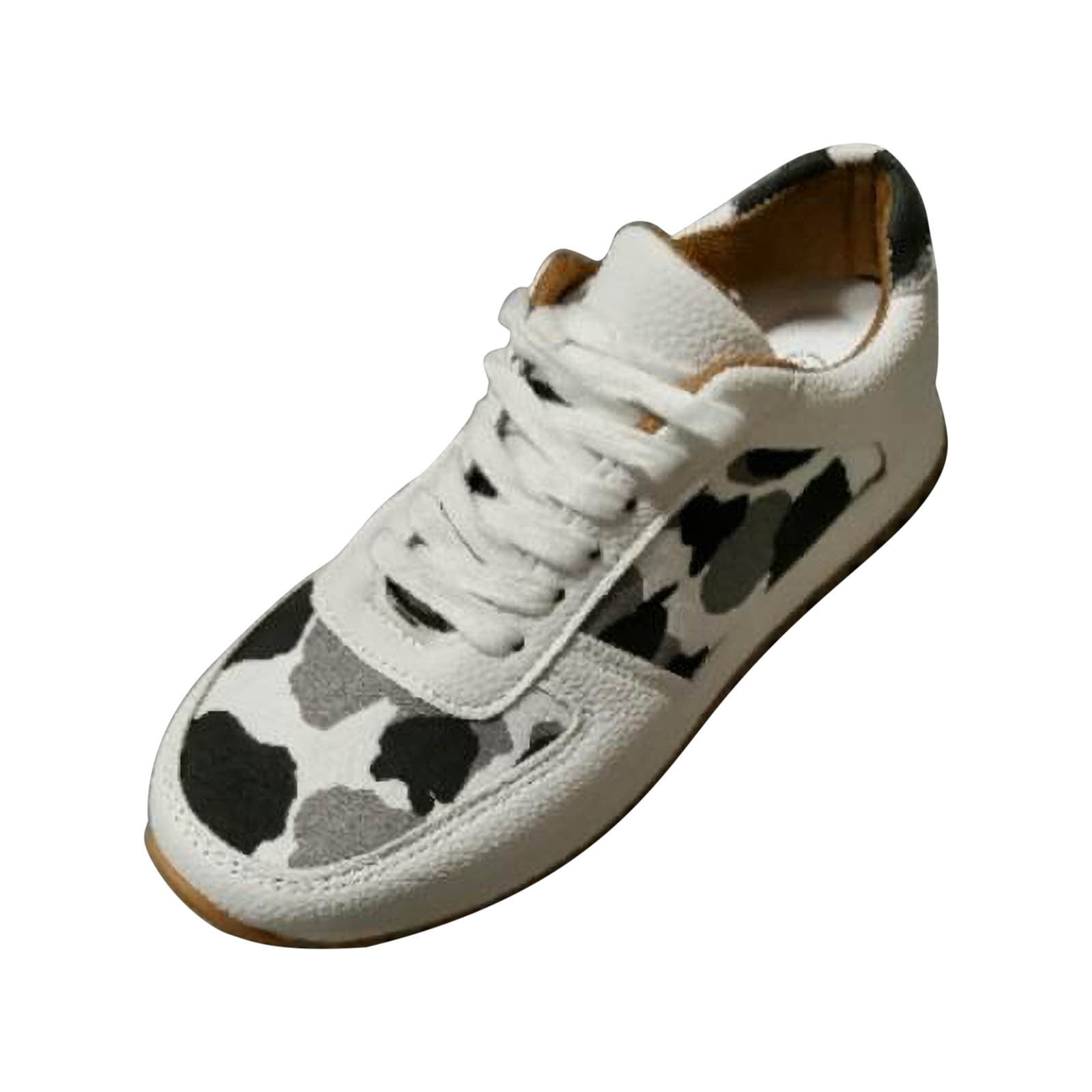 Fesfesfes Loose Flat Shoes Women's Casual Thick Sole Leopard Pattern ...