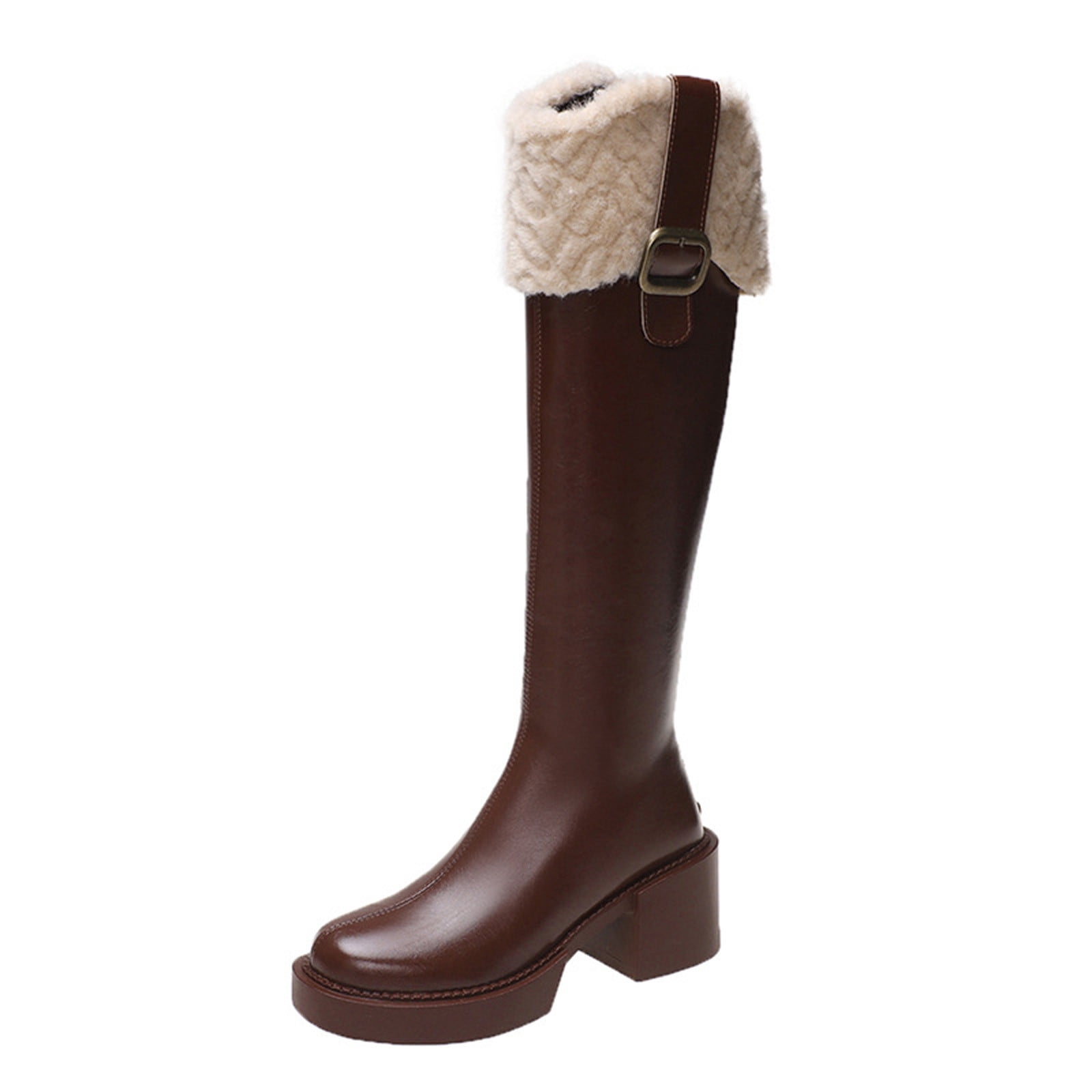 Fesfesfes Platform Boots for Young Ladies Fall Winter Boots Velvet ...