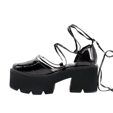 READYSALTED Size 5 Black Women's Chunky Platform Sandals with Gothic ...
