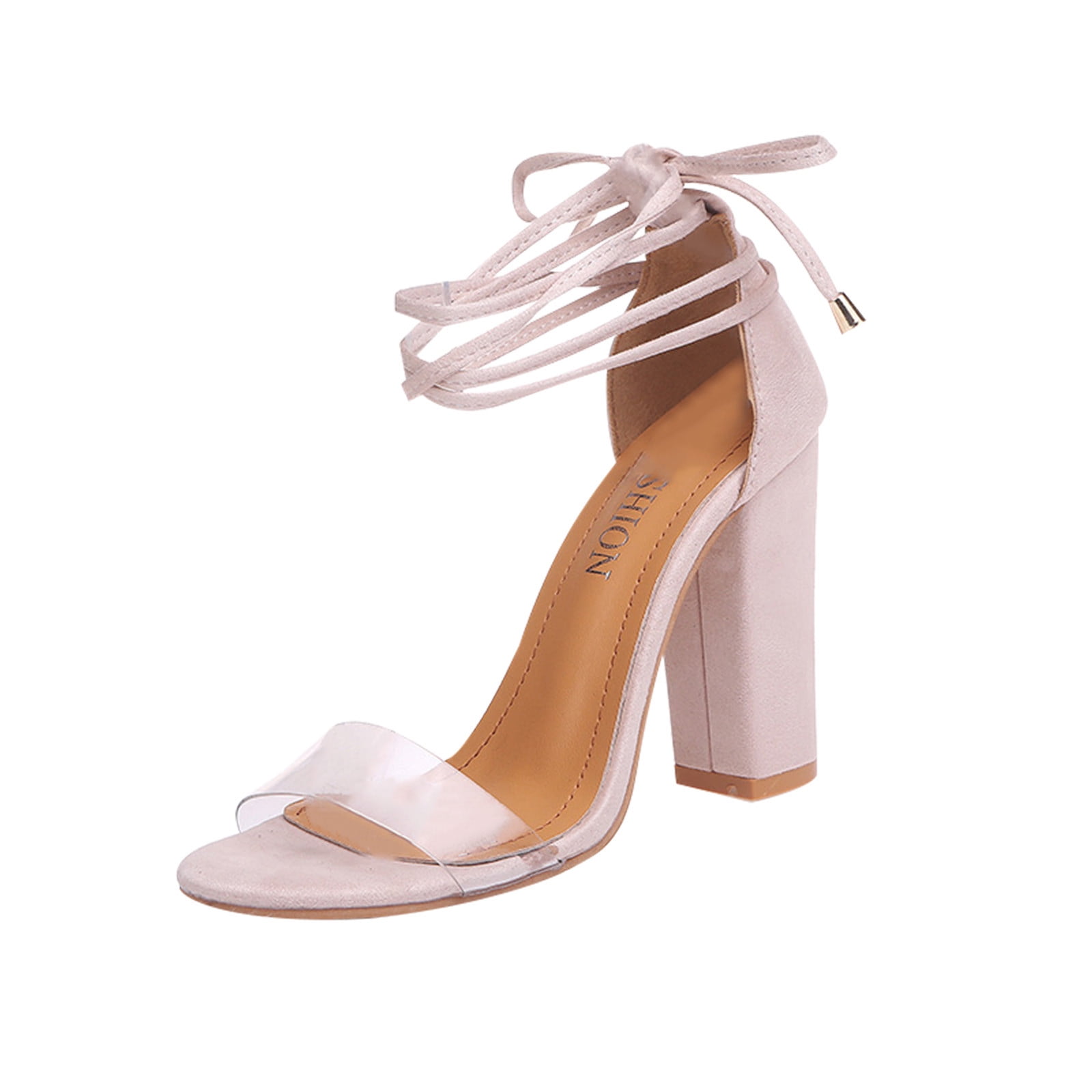 Fesfesfes Plus Size Heels Women Sandals Fashion Minimalistic Lacing ...