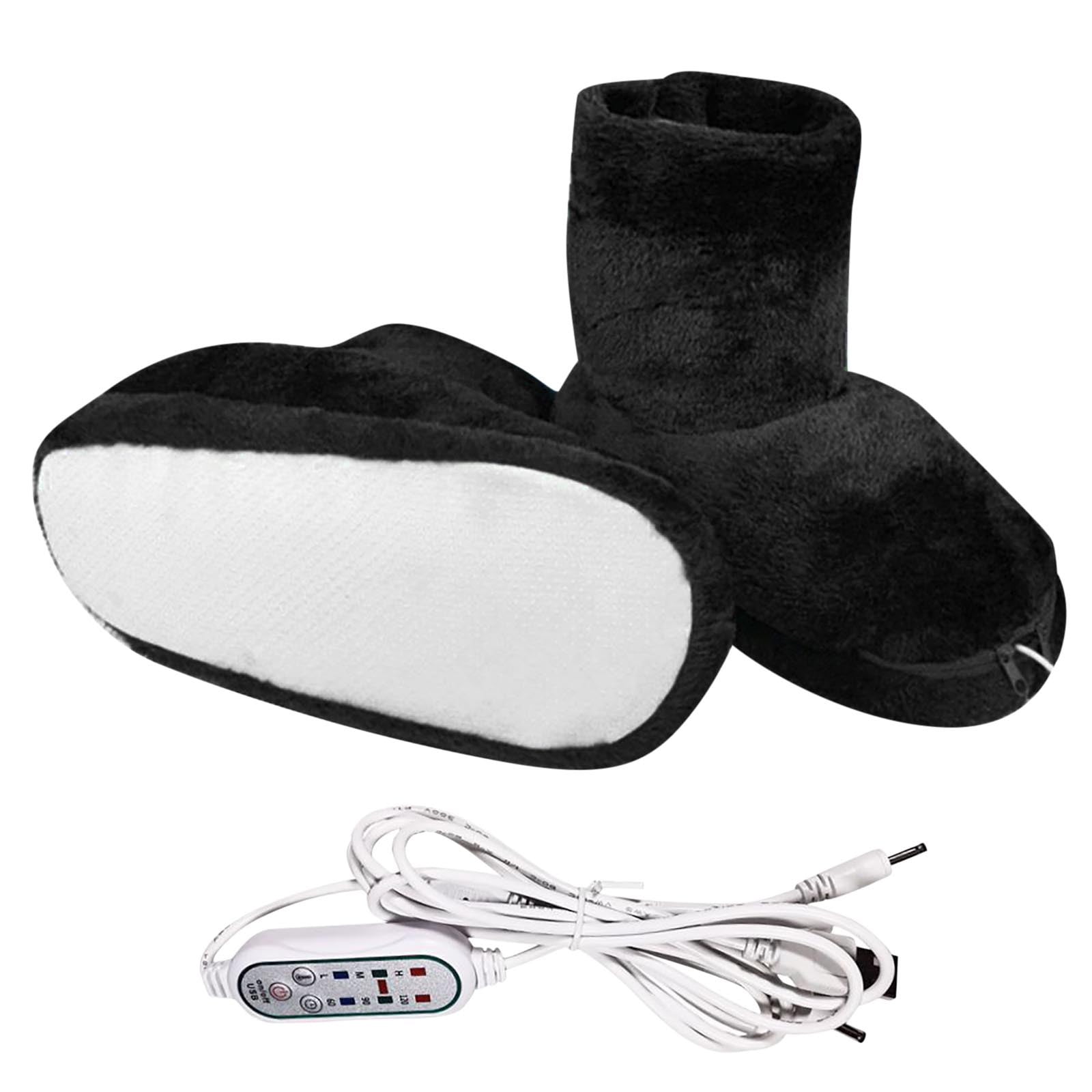 Fesfesfes Plush Slippers Adult USB Heated Slippers Heated Feet Warmer ...
