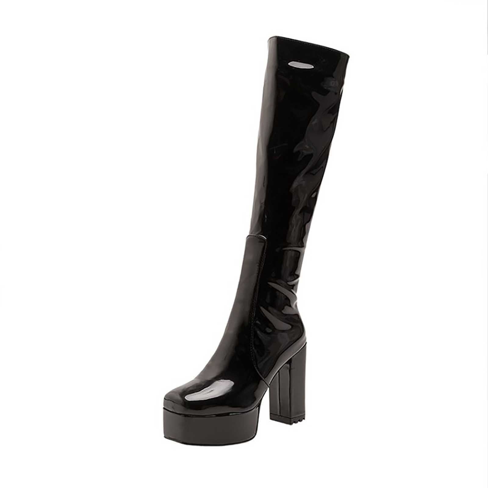 Fesfesfes Riding Boots For Women Fashion Large Size Boots Long Tube ...