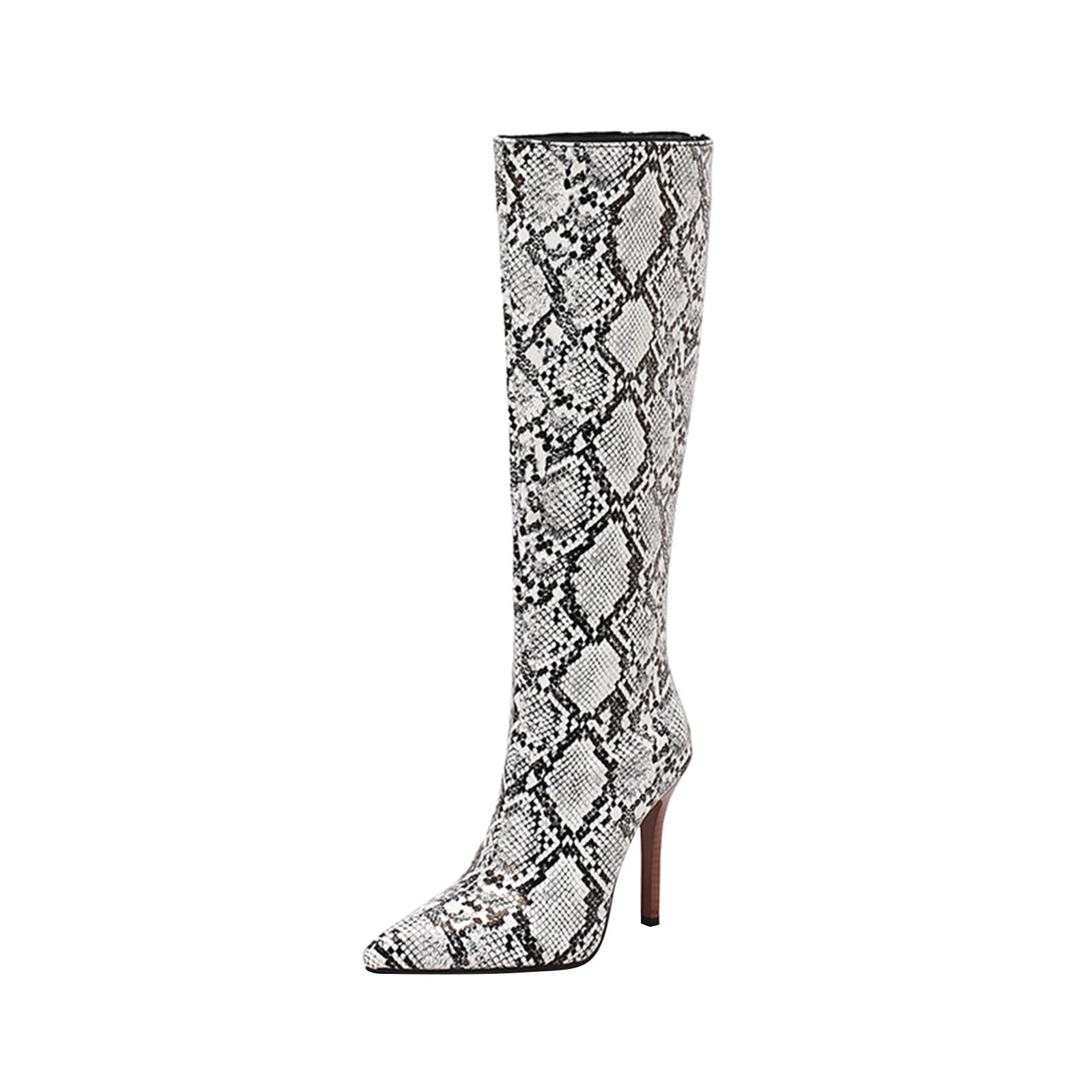 Fesfesfes Riding Boots For Women Oversized Fall/Winter Pointed Wood ...