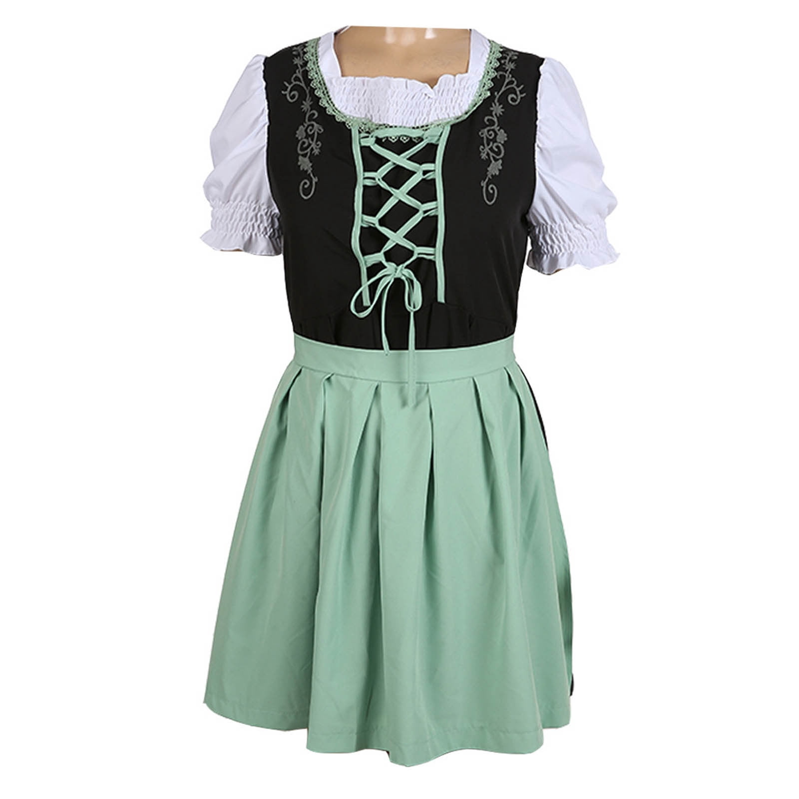 Fesfesfes Spring Dresses for Women Bowknot Maid Dresses Solid Contrast ...