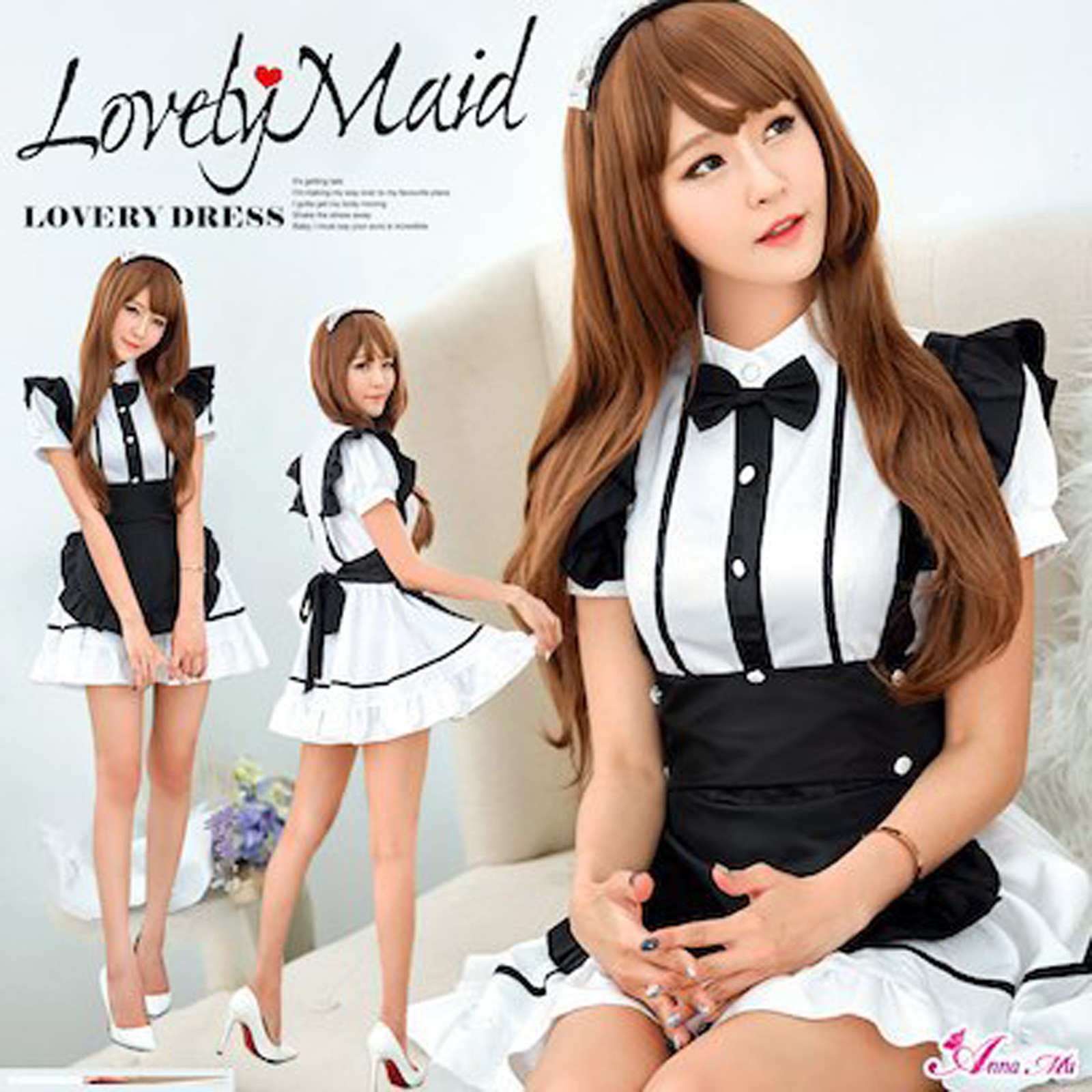 Fesfesfes Spring Dresses for Women Lovely Maid Dress Cosplay Costume ...