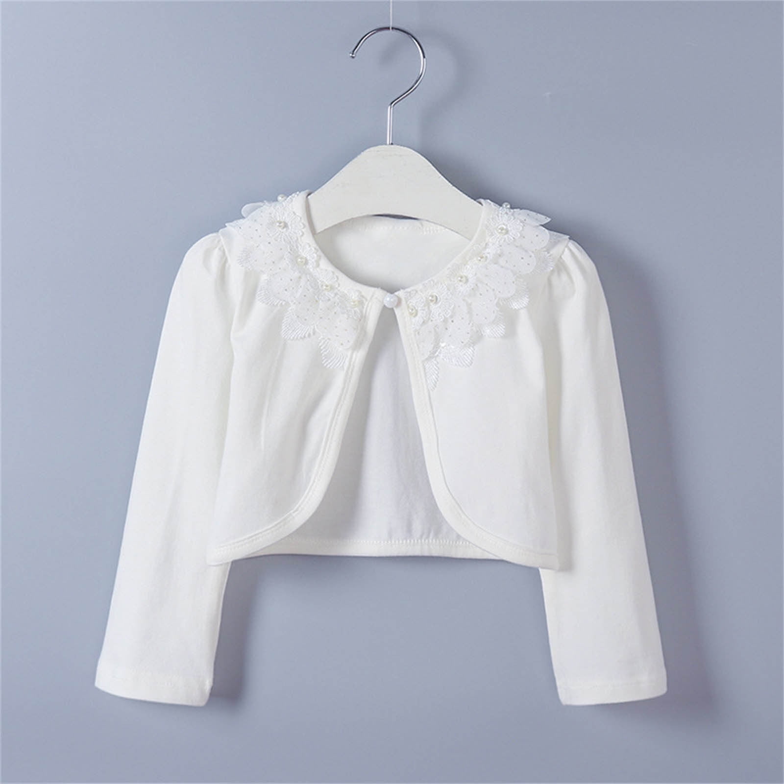 Fesfesfes Toddler Girls Shawls Lace Patchwork Cute Color Fall Crop Tops ...