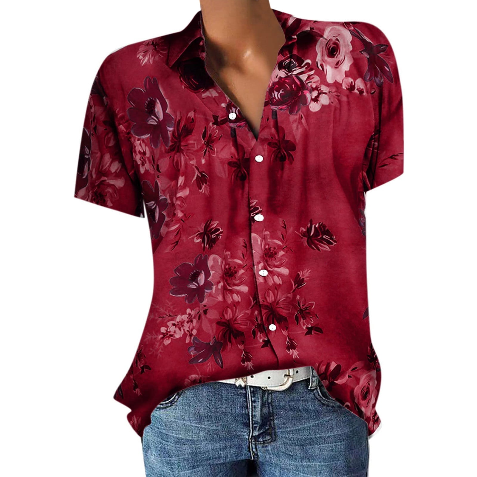 Fesfesfes Tops for Womem Casual Tops Summer Shirts For Women, Women's ...