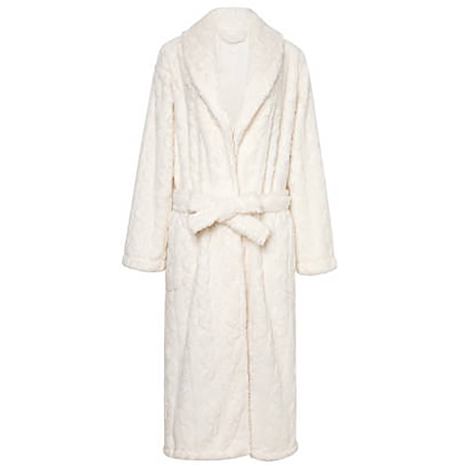 Fesfesfes Unisex Fleece Thickened Plush Robe Long Bathrobe Couples ...