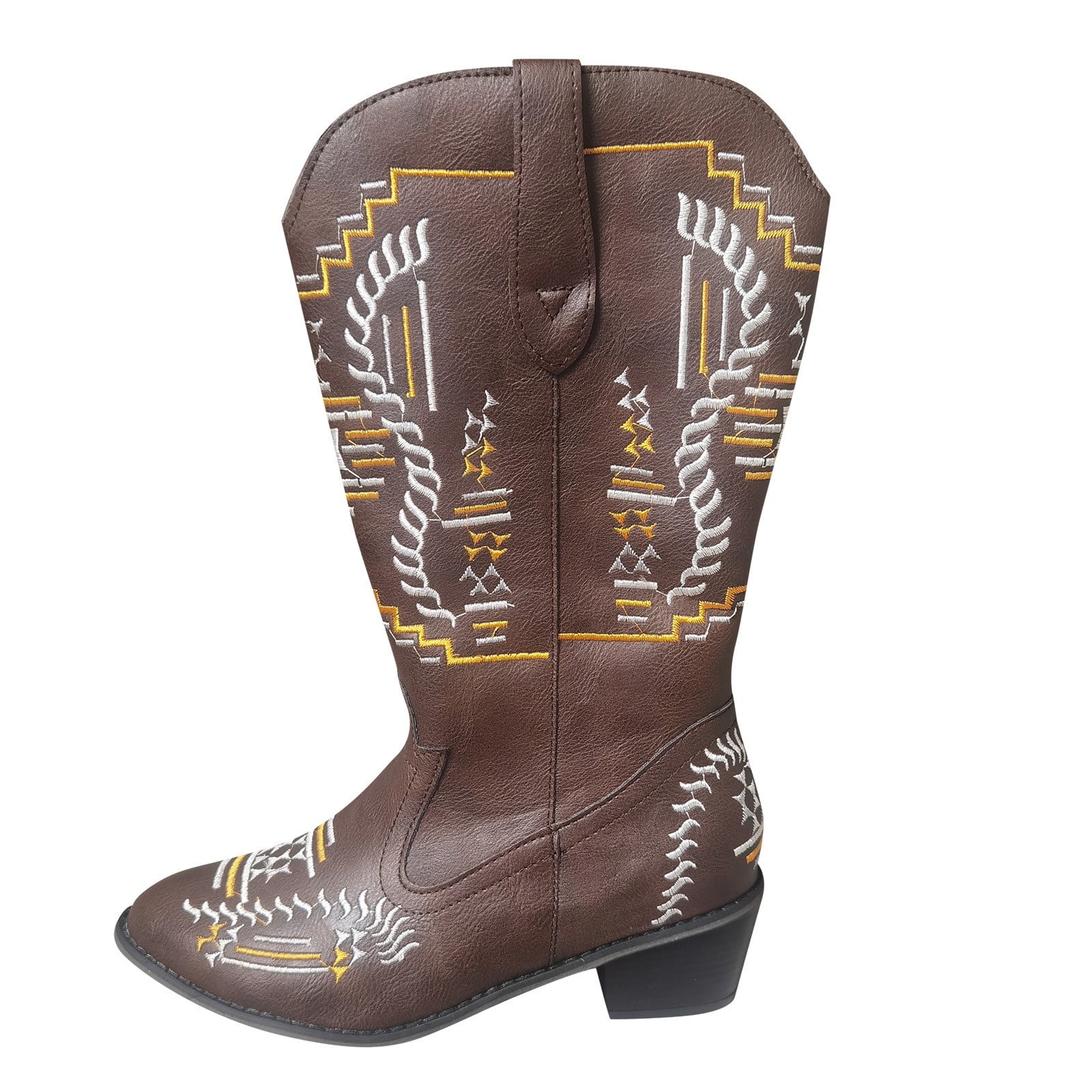 Fesfesfes Wide Calf Boots For Women Fashion Gothic Boots Printed ...