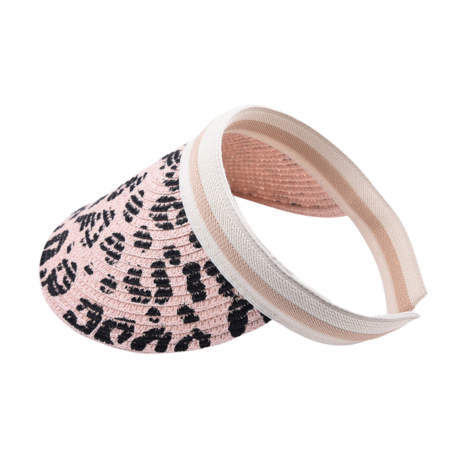 Fesfesfes Women's Sun Visor UV Protection Empty Top Leopard Print Cap ...