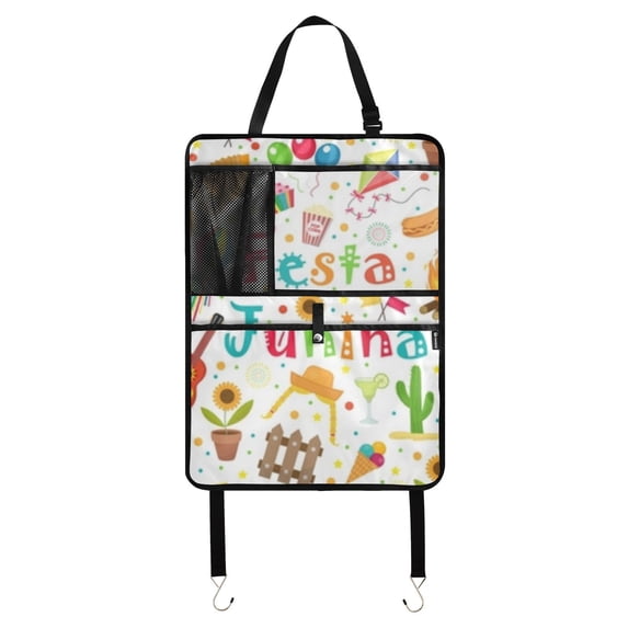 Festa Junina party fun Back Seat Cover + Pocket Storage Organizer, 192 ...