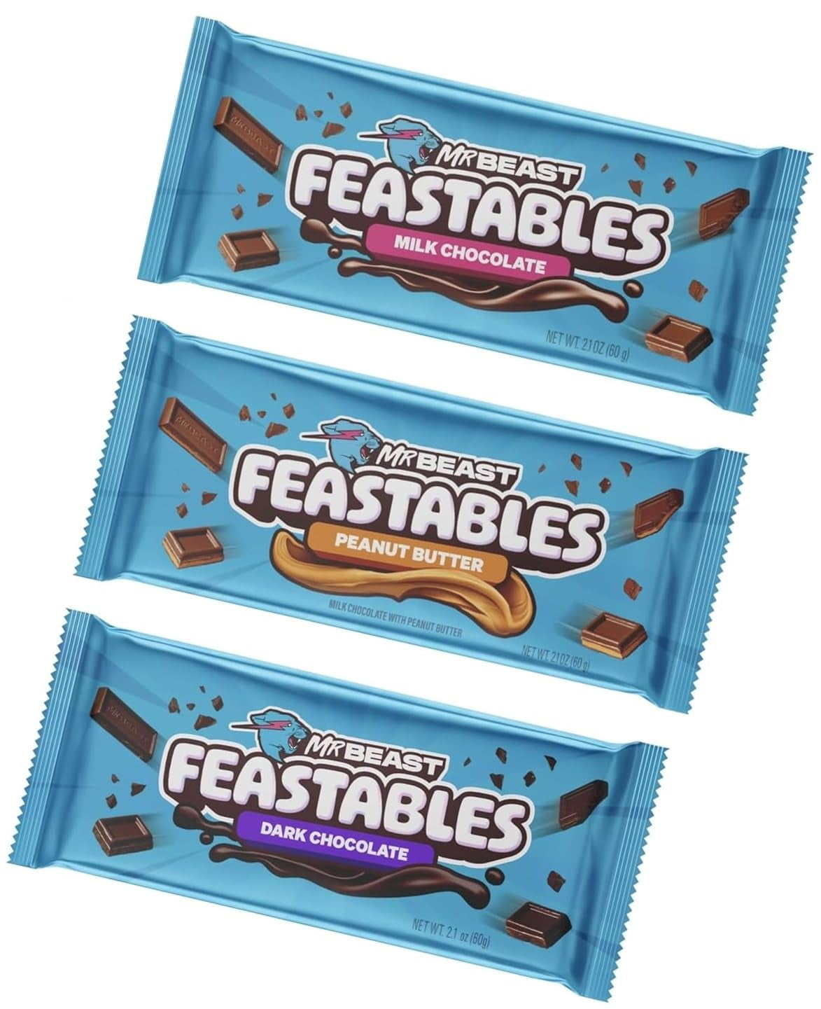 Festeables Mr Beast Chocolate Bars, Butter, Dark Chocolate Milk ...
